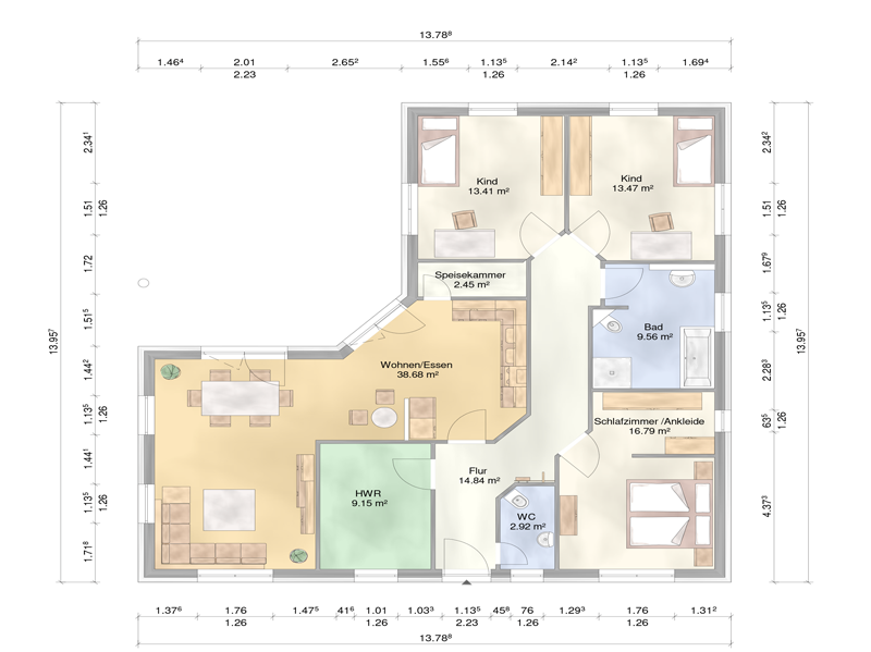 Winkelbungalow 121 - MHEL Massivhaus GmbH